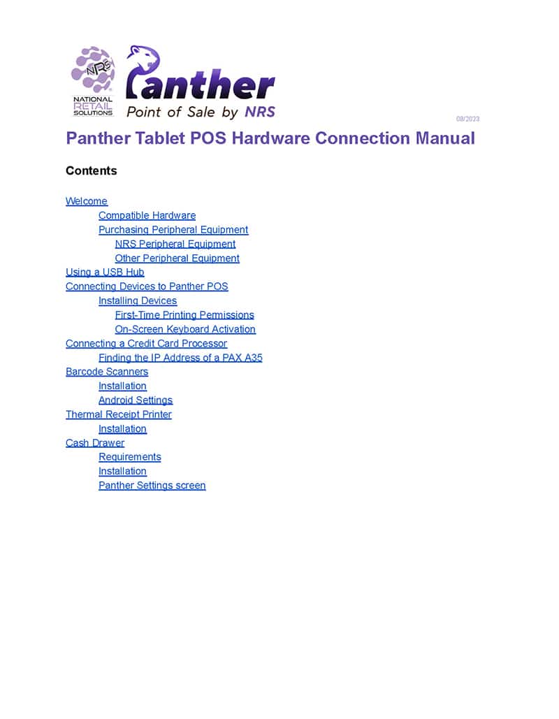 Panther Tablet POS - CampNRS