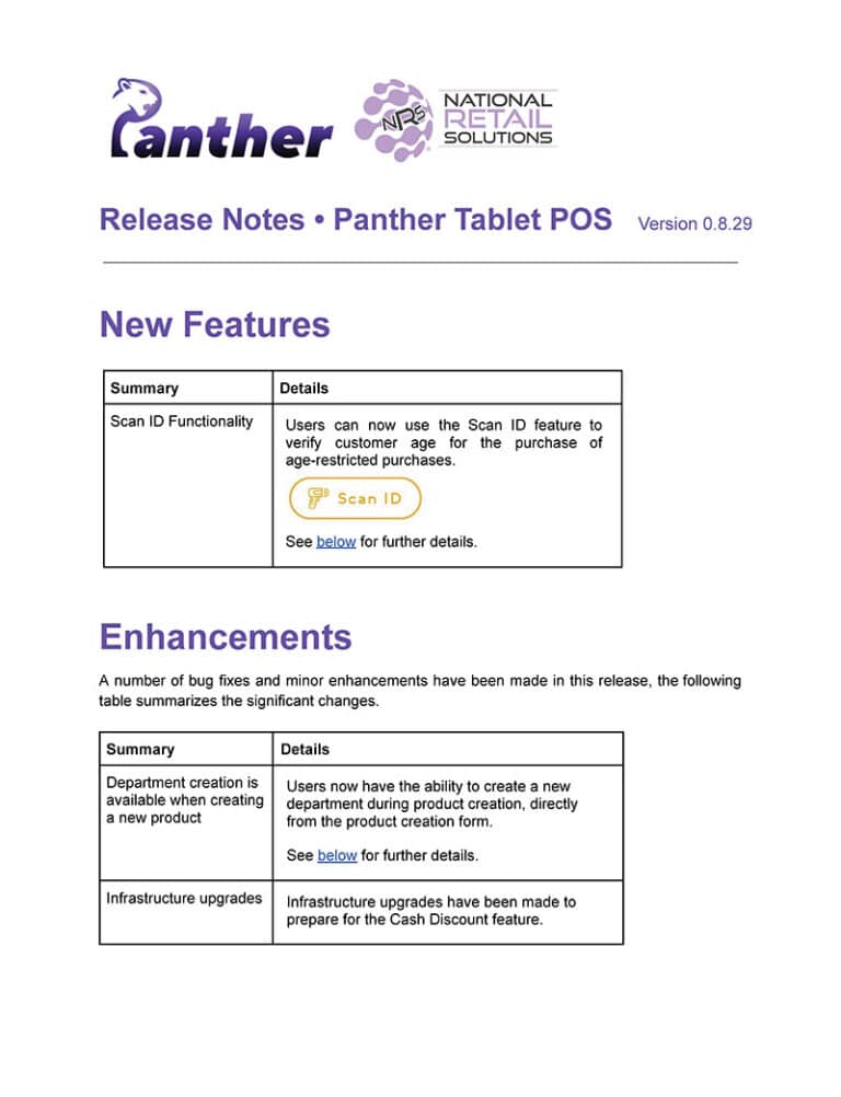 Panther Tablet POS - CampNRS