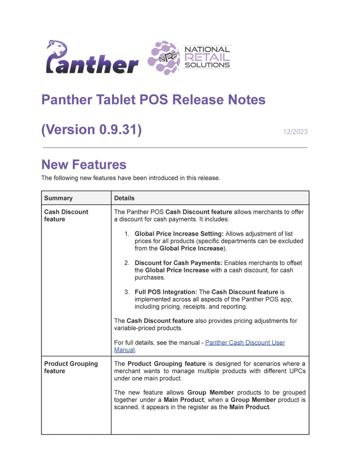 Panther Tablet POS - CampNRS